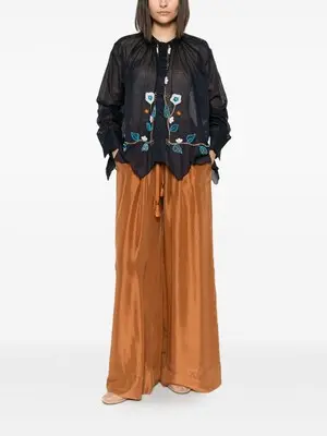 FORTE_FORTE Embroidered Cotton Shirt - Blue