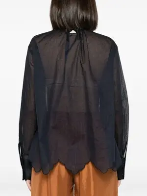 FORTE_FORTE Embroidered Cotton Shirt - Blue