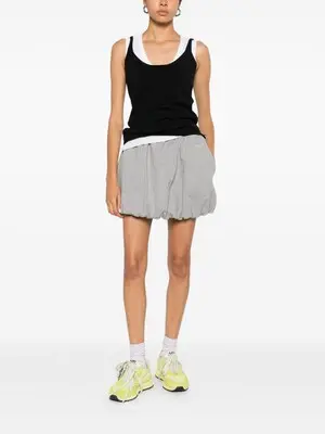 DUNST Cotton Bubble Hem Mini Skirt - Grey