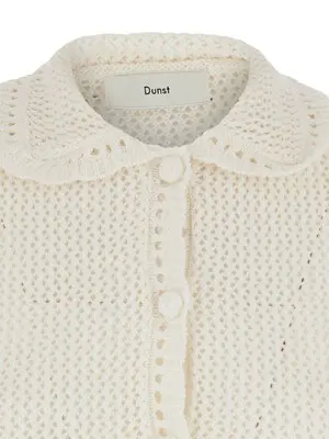 DUNST Linen And Cotton Blend Cardigan - White