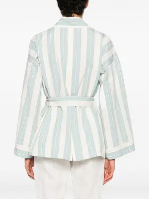 FORTE_FORTE Striped Kimono Jacket - Sky Blue