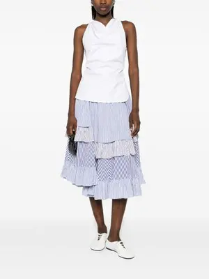Comme Des Garçons Cotton Midi Skirt
