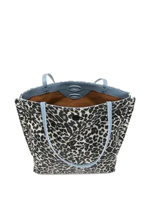 ZANELLATO A Spasso Leopard Print Studded Tote - Black