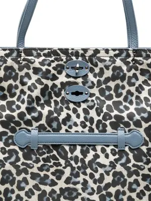 ZANELLATO A Spasso Leopard Print Studded Tote - Black