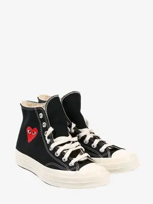 Play Comme Des Garcon X Converse Chuck Taylor High Top Sneakers