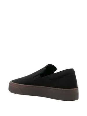 THE ROW Canvas Slip-on Sneakers - Black