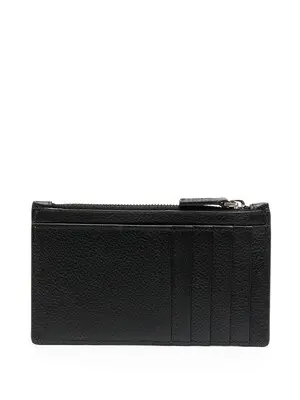 Balenciaga Cash Leather Card Case - Black