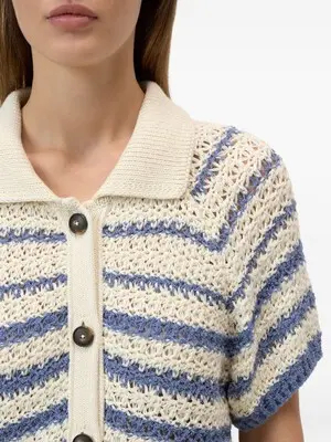 Closed Striped Cotton Cardigan - Blue