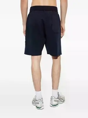 Stone Island Logo Patch Relaxed Fit Organic Cotton And Nylon Shorts