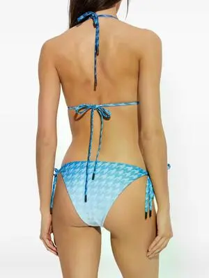 Perfect Moment Houndstooth-pattern Bikini Top