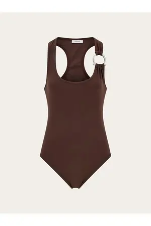 FERRAGAMO Gancini Full Coverage One-piece Swimsuit - Brown