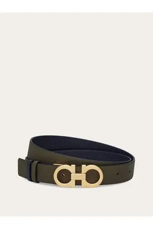 FERRAGAMO Gancini Reversible And Adjustable Belt - Navy