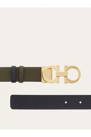 FERRAGAMO Gancini Reversible And Adjustable Belt - Navy