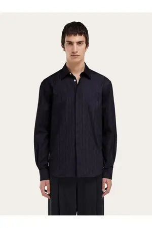 FERRAGAMO Monogram Sport Shirt - Navy