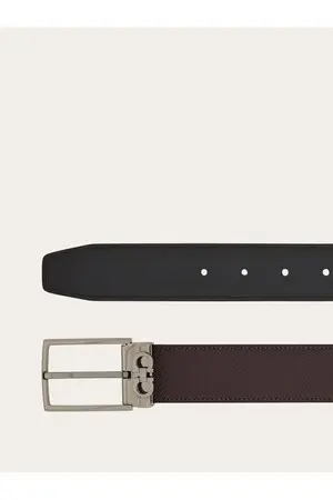 FERRAGAMO Reversible And Adjustable Gancini Belt - Black