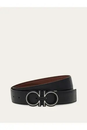 FERRAGAMO Reversible And Adjustable Gancini Belt - Red