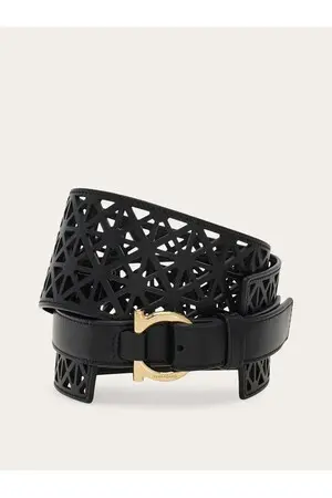 FERRAGAMO Laser-cut Belt - Black