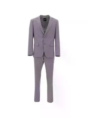 BOSS Micro-pattern Slim-fit Suit - Purple