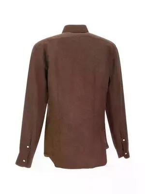 BARBA NAPOLI Culto Linen Shirt - Brown