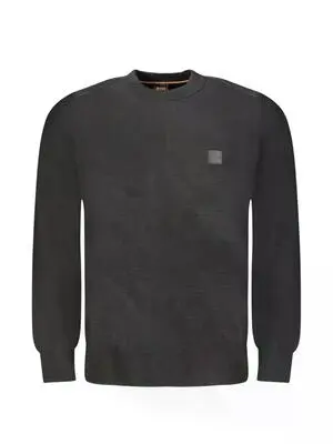 BOSS Logo-patch Waffle-knit Sweater