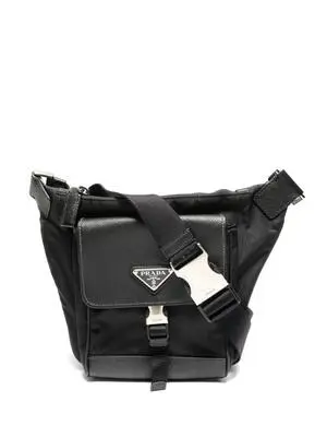 Prada 2010s Re-nylon Saffiano Leather Trim Crossbody Bag