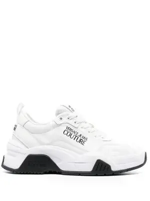 Versace Logo-print Round-toe Sneakers