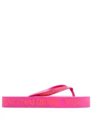 Versace Couture-print Flatform Flip Flops