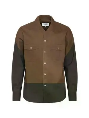 MAISON MARGIELA Two-tone Button-down Patch-pocket Shirt