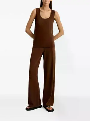 12 STOREEZ Scoop Neck Sleeveless Tank - Brown