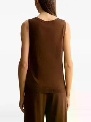 12 STOREEZ Scoop Neck Sleeveless Tank - Brown