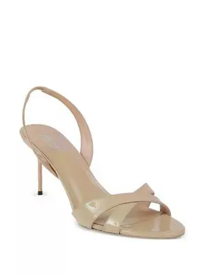 Paris Texas Lidia Patent-leather Slingback Sandals - Neutrals