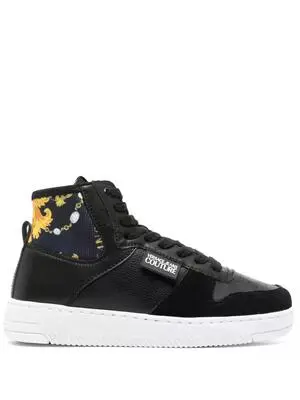 Versace Barocco-panel High-top Sneakers - Black