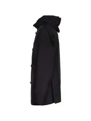 MONTECORE Double-breasted Hooded Coat - Black