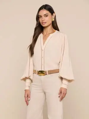 L'Agence Kiera Blouse Top - Biscuit