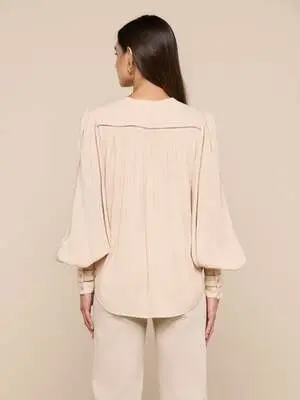 L'Agence Kiera Blouse Top - Biscuit
