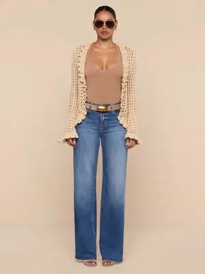 L'Agence Solaris Crocheted Cardigan - Sand Dune