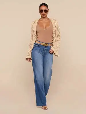 L'Agence Solaris Crocheted Cardigan - Sand Dune