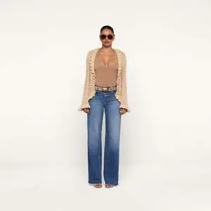 L'Agence Solaris Crocheted Cardigan - Sand Dune