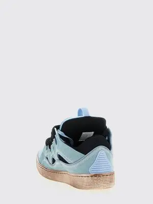 LANVIN Curb Cotton Canvas And Mesh Sneakers - Blue