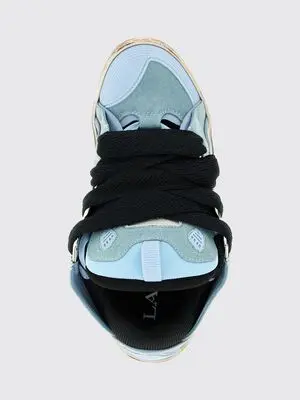 LANVIN Curb Cotton Canvas And Mesh Sneakers - Blue