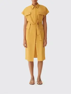Fabiana Filippi Fabiana Filippi Cotton Poplin Midi Shirt Dress Mustard