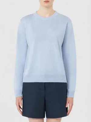 Max Mara Linen Crew Neck Sweater - Blue