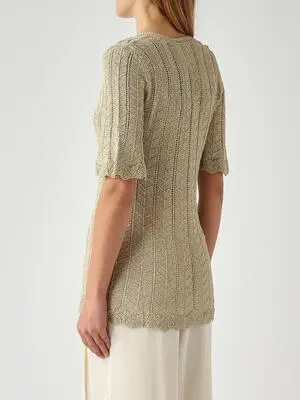 TWINSET Viscose Knit Cardigan With V-neck And Short Sleeves