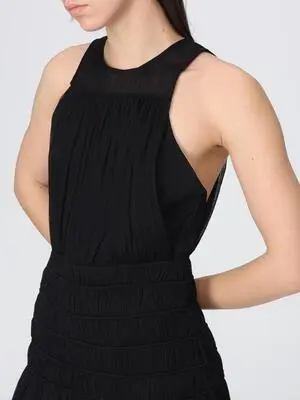TWINSET Halterneck Shirred Maxi Dress - Black