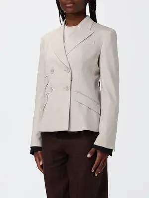 Max Mara Double-breasted Wool Blend Blazer - Beige