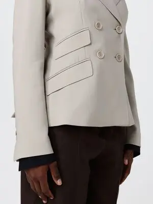 Max Mara Double-breasted Wool Blend Blazer - Beige