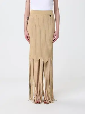 Balmain Fringed Viscose Knit Maxi Skirt