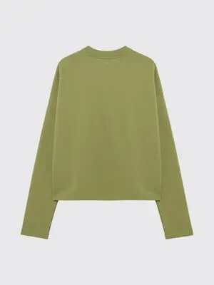 Ami Cropped Sweatshirt With Embroidered Logo - Green