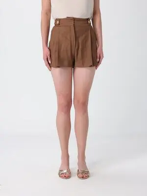 ELISABETTA FRANCHI Elisabetta Franchi High Waisted Linen Blend Shorts