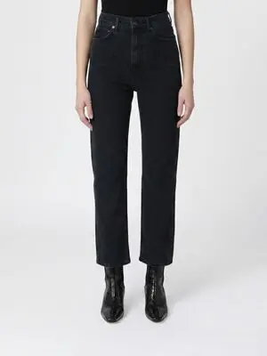 ANINE BING Jane High-waisted Cropped Jeans - Black